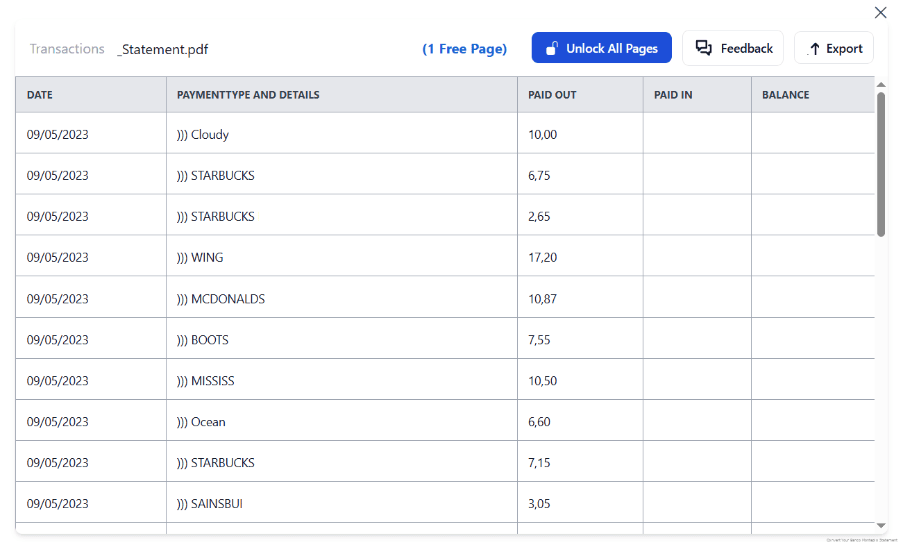 Banco Montepio Bank Statement Converter